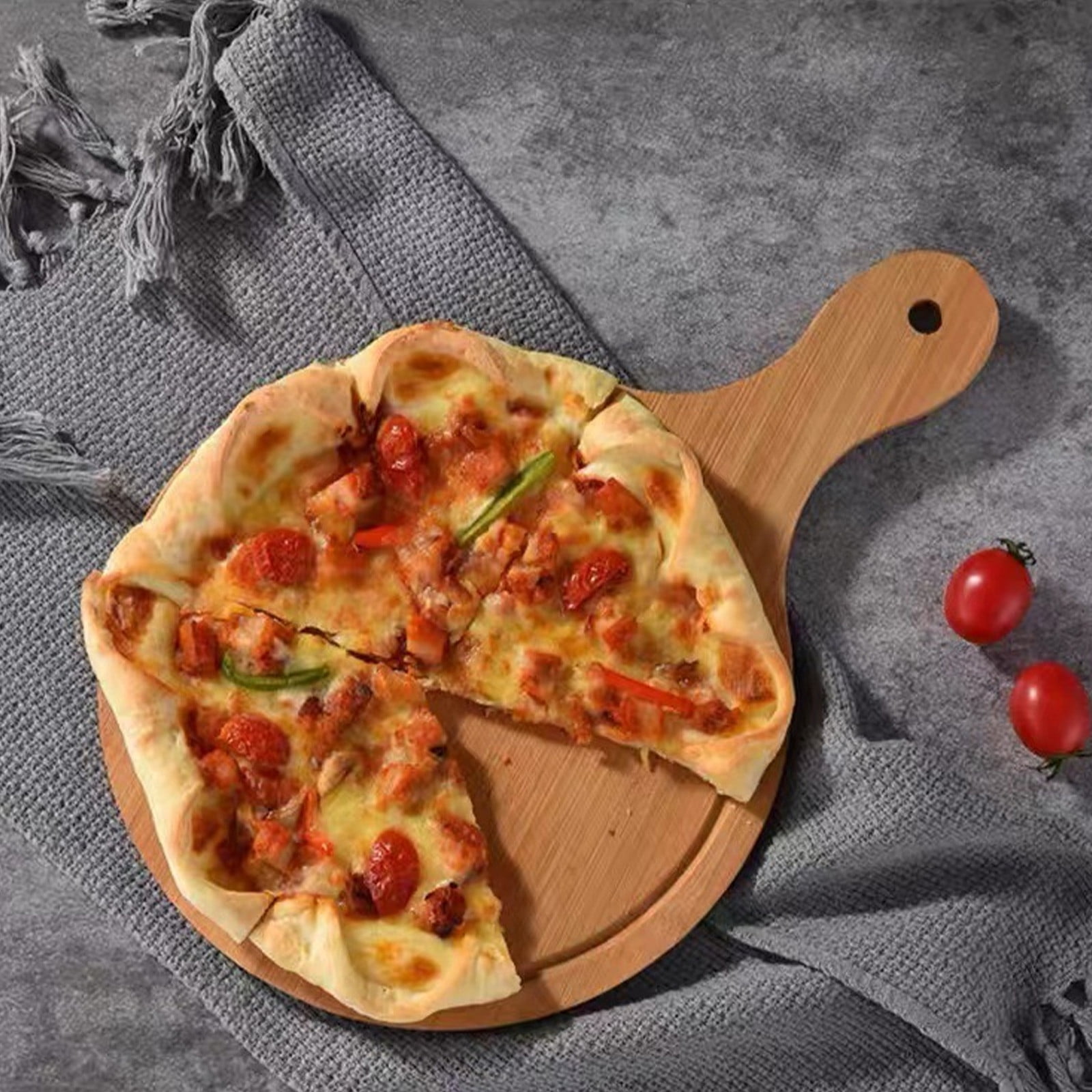 Snmubt Wooden Pizza Tray Home Baking Tools Baking Pan Steak Pan Bread Cake Tray Wooden Planks ...