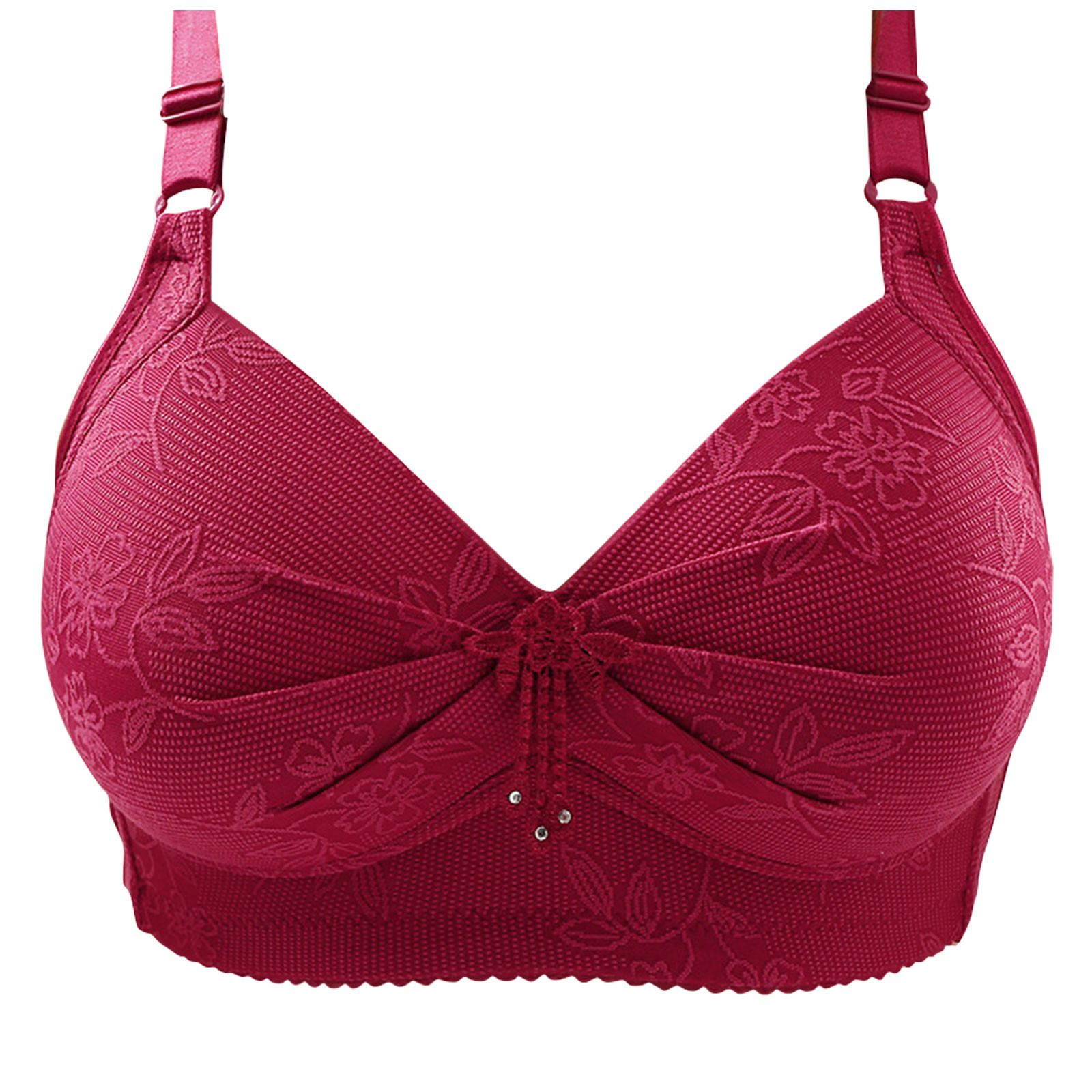 SnnmBlm Embroidery Bra Full Coverage Wireless Bra Non Padded Bra ...