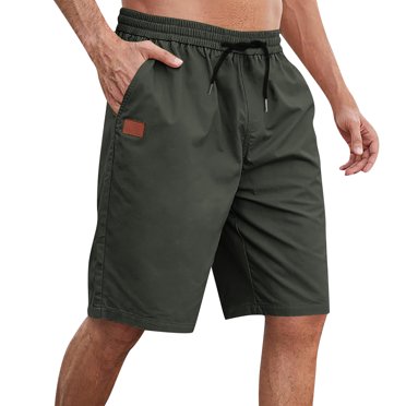 Men's Capri Pants Quick Dry Elastic Drawstring Casual 3/4 Long Shorts ...