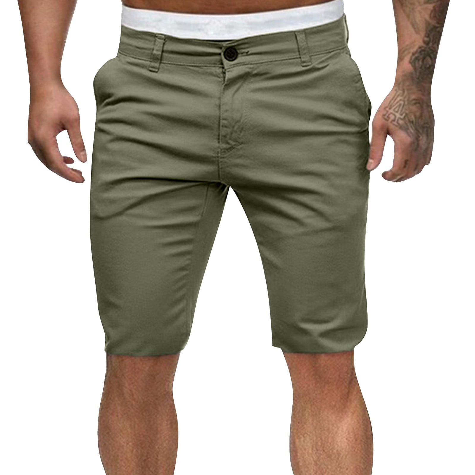 SnnmBlm Men's Khaki Shorts -Stretch 22 Inch Outseam Shorts Men-Classic ...