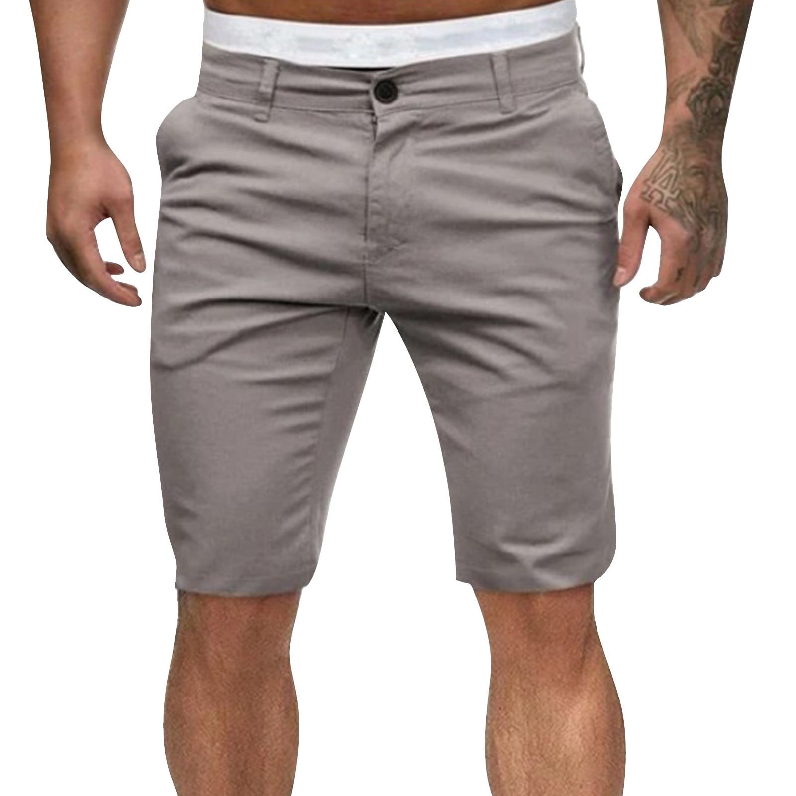 SnnmBlm Men's Khaki Shorts -Stretch 22 Inch Outseam Shorts Men-Classic ...