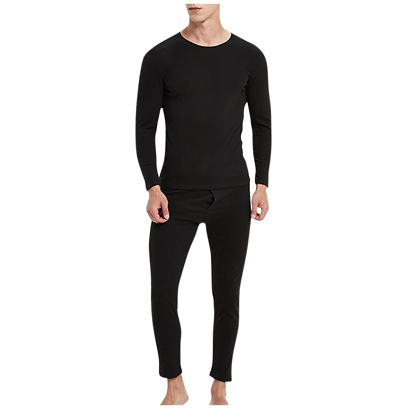 SnnmBlm Men's Thermal Underwear Comfy Soft Solid Color Sleeping Base ...