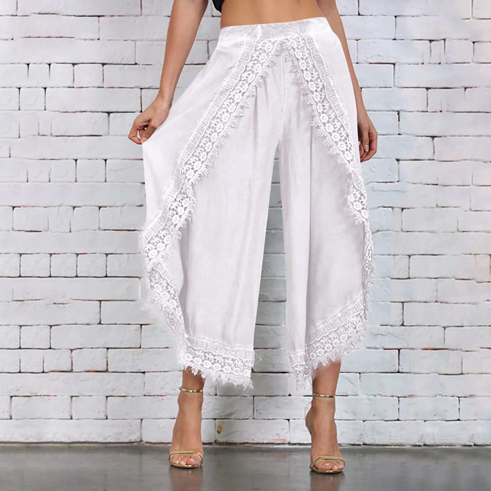 SnnmBlm Trousers Ladies Culottes for Women Gaucho Outfit Cropped Summer ...