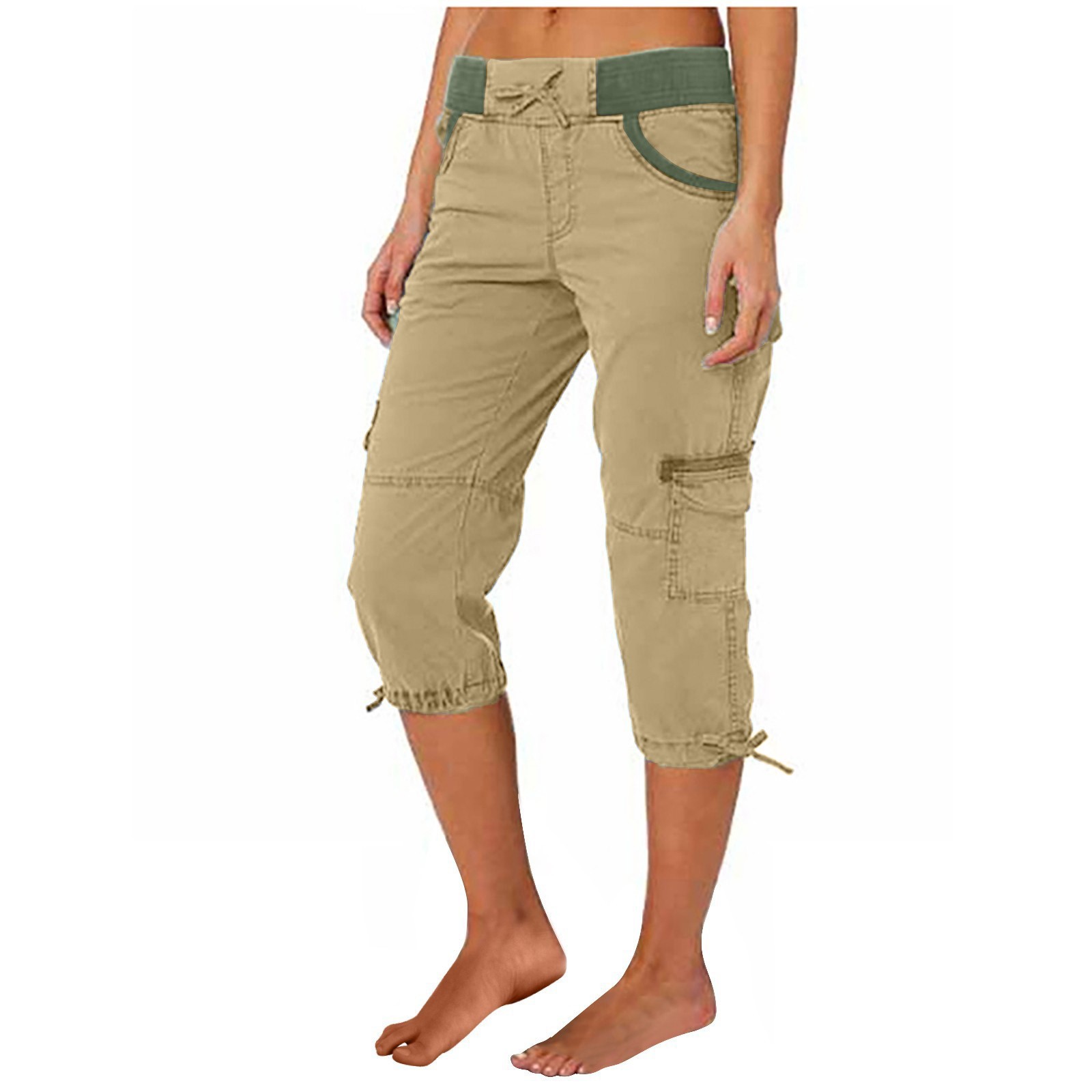 SnnmBlm Women's Cargo Capris Relaxed Fit Low Waist Cargo Pant Summer ...