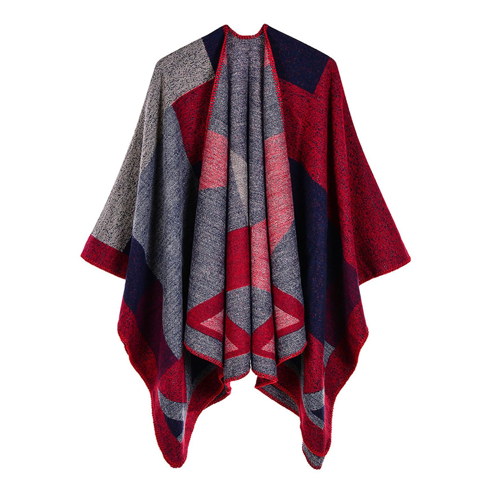 SnnmBlm Women's Shawl Wraps Open Front Poncho Cape Oversized Sweaters Casual Cardigan Shawls for ...