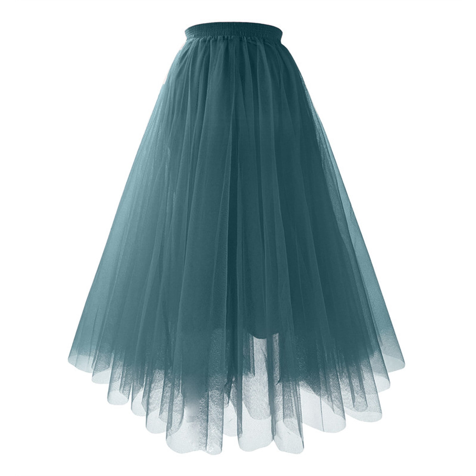 SnnmBlm Women’s Tulle Skirts Midi Elastic High Waist Pleated Mesh Flowy ...