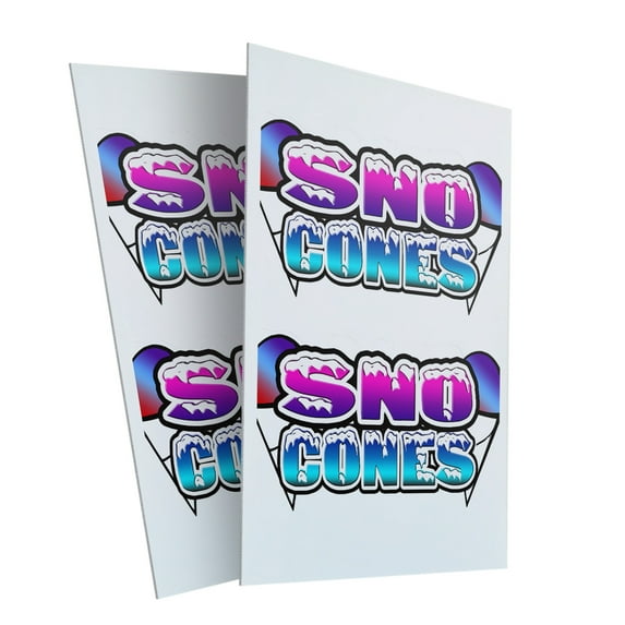 Sno Cones (2-PACK) 24" x 36" Plastic Signs | Sign Insert 4mm Corrugated ...