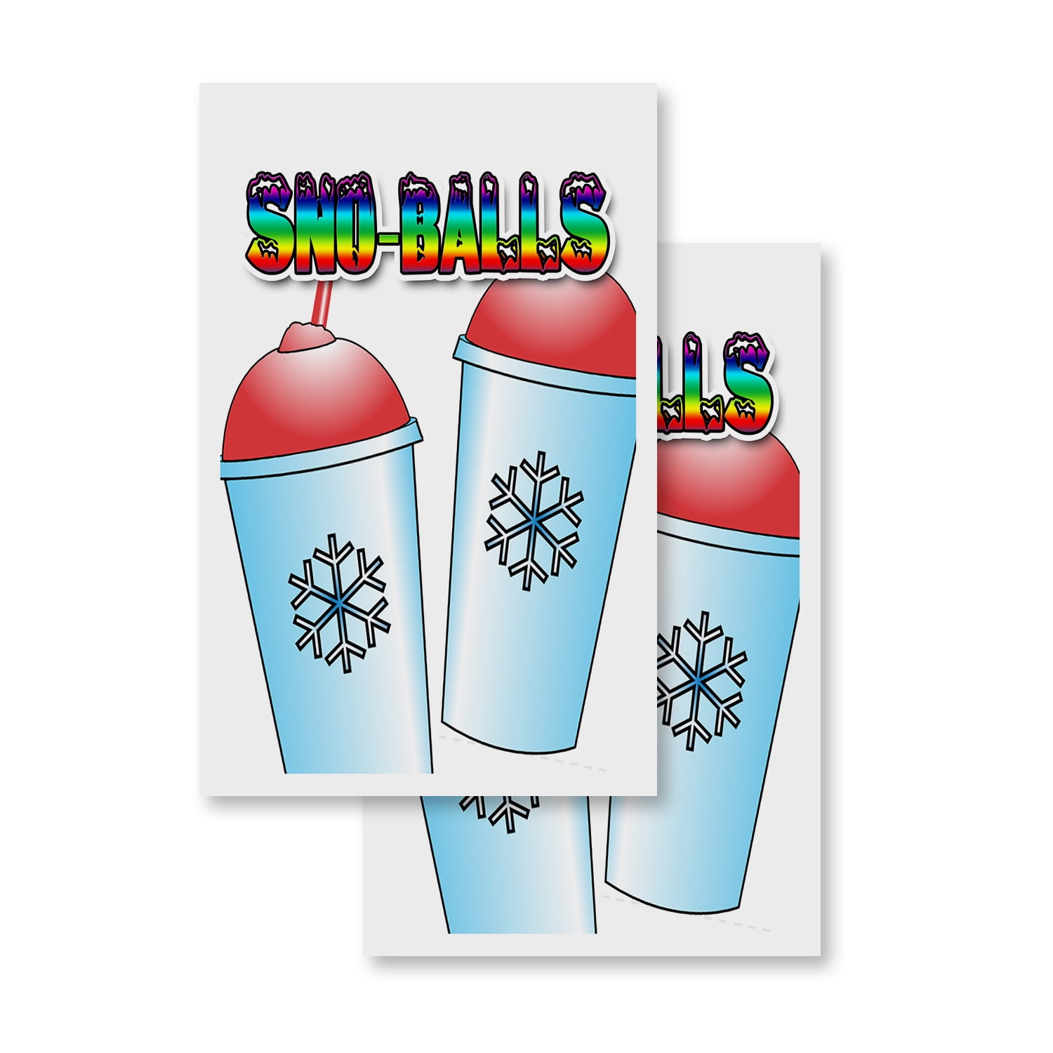 Sno-balls (2-PACK) 24" x 36" Vinyl Decals | Sign Insert Peel & Stick ...