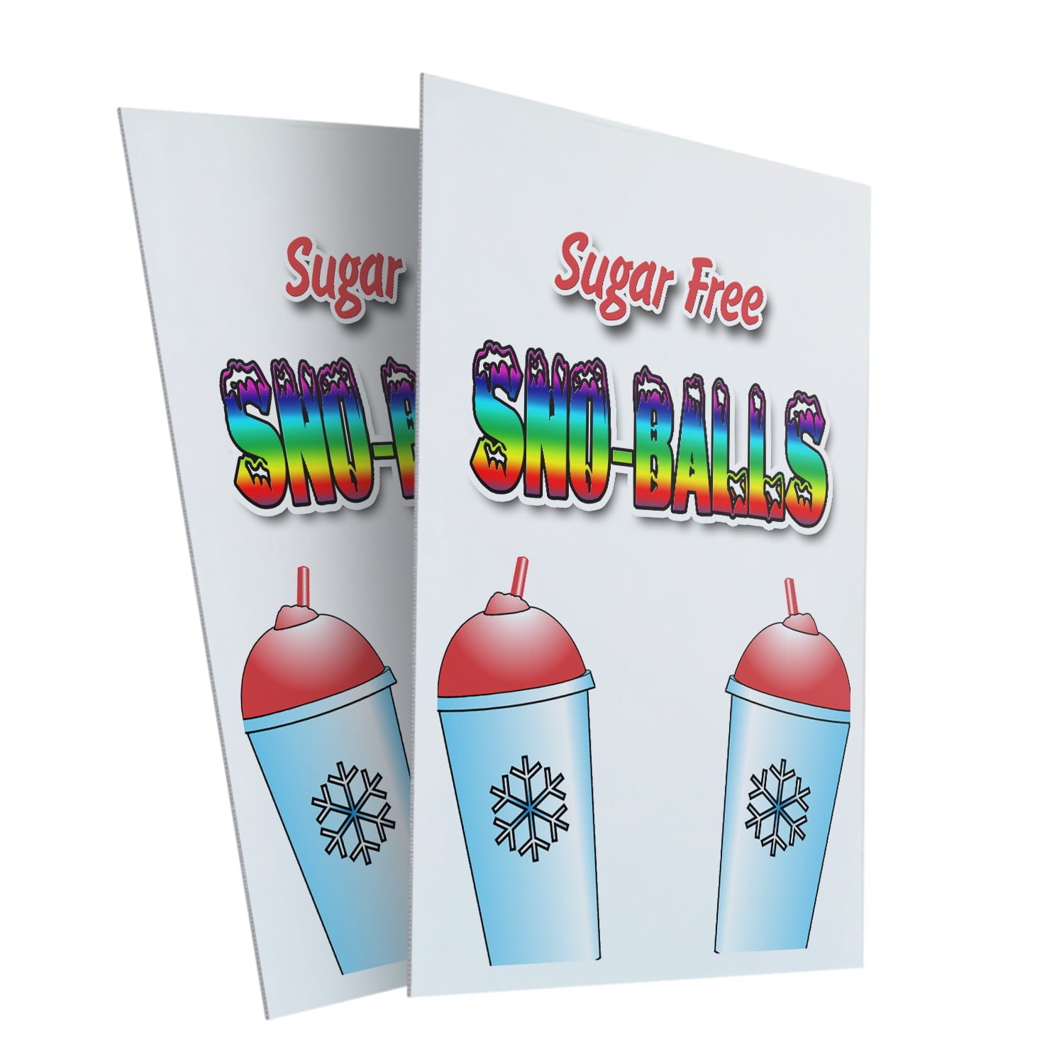 Sno-balls Sugar Free (2-PACK) 24" x 36" Plastic Signs | Sign Insert 4mm ...