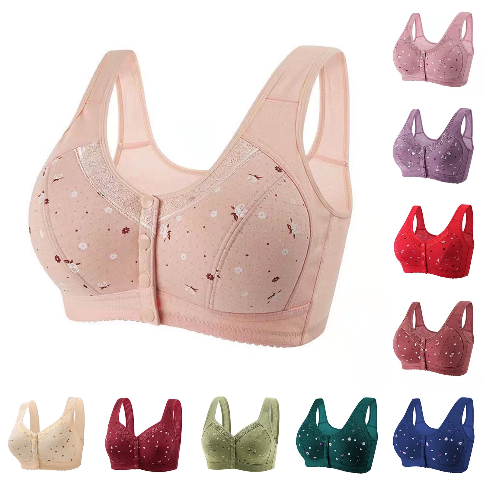 ZKCCNUK Plus Size Bras for Women, Solid Wire-Free, One-Piece Comfort ...