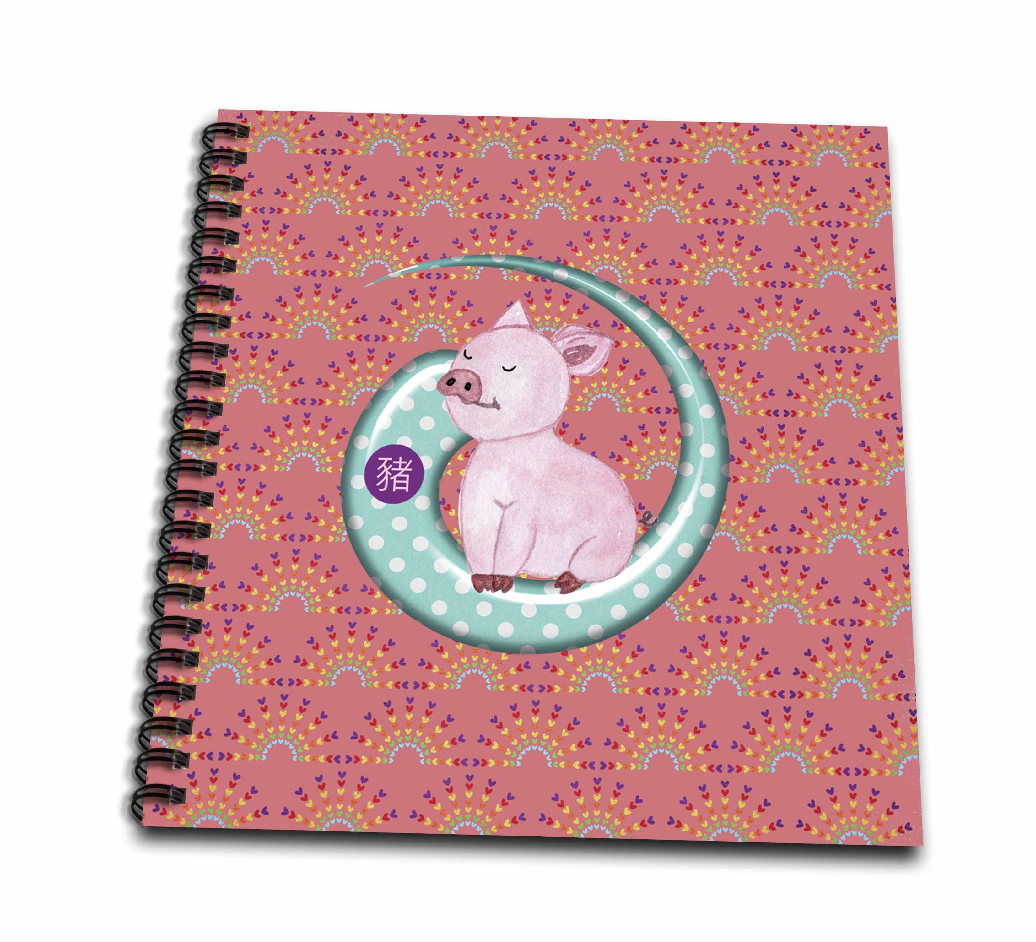 3dRose, Snobby Pink Pig on Dotted Curl, Sign of the Pig, Heart Arch ...