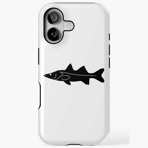 Snook Fish Silhouette Black Ocean Angler Tough Phone Case with iPhone ...