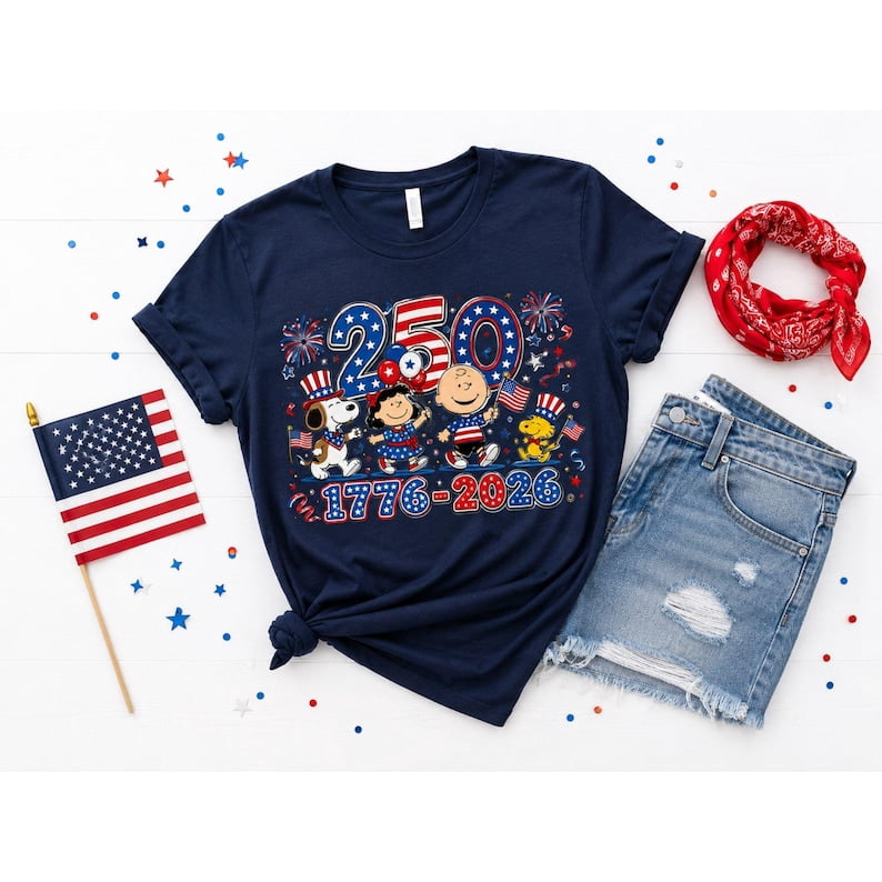 Snoopy 250th Anniversary Shirt - Patriotic Peanuts 4th of July Tee, USA ...