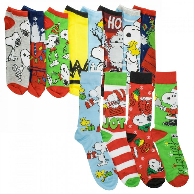 Snoopy 886666 Peanuts Christmas Snoopy Mens Socks - 12 Days of Giving ...