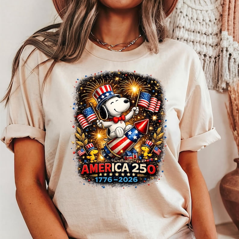 Snoopy America 250 Shirt - Patriotic 4th of July Snoopy Tee, USA 1776 ...