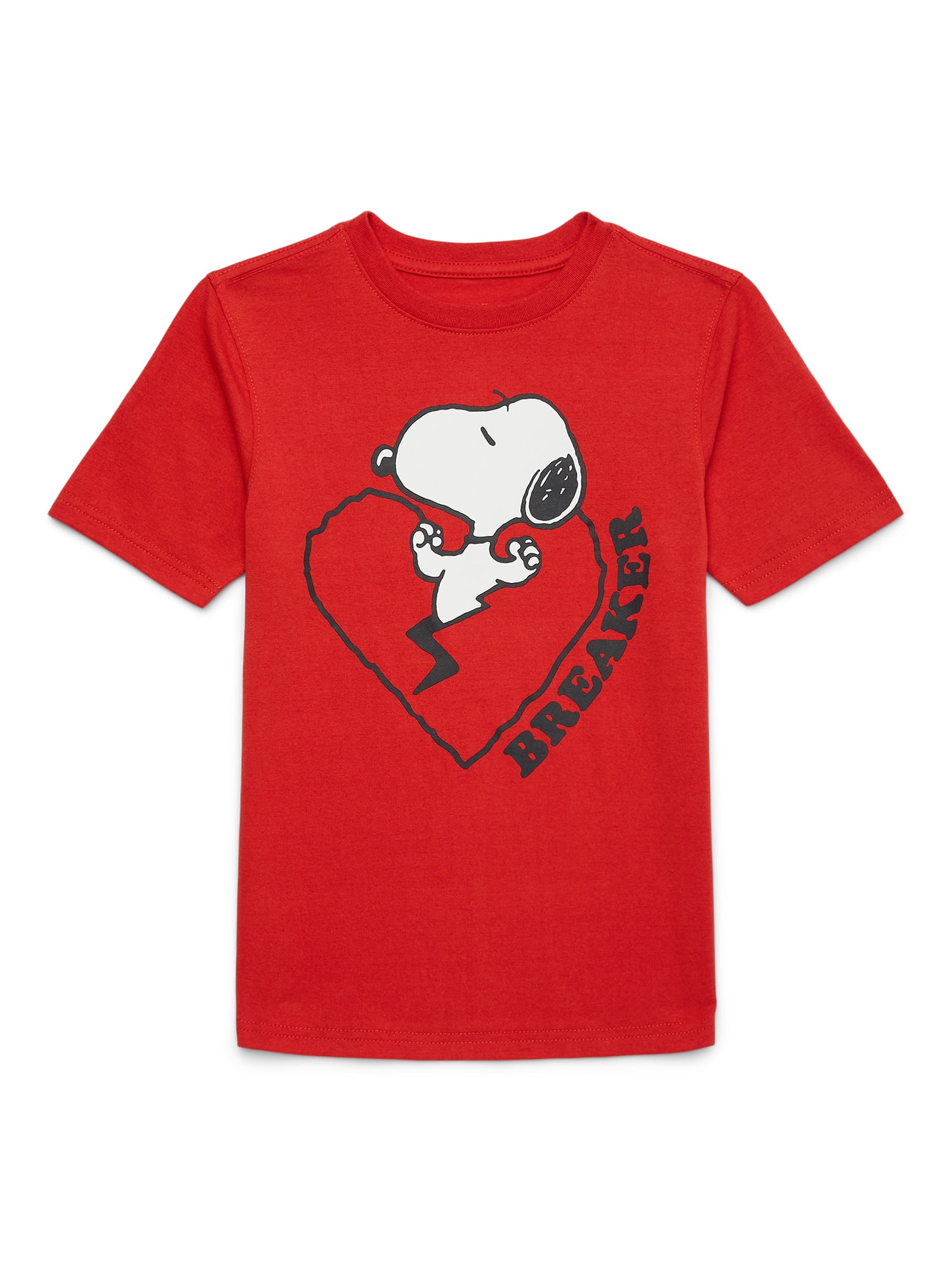 Snoopy Boys' Heartbreaker Valentine's Day Short Sleeve Graphic T-Shirt ...