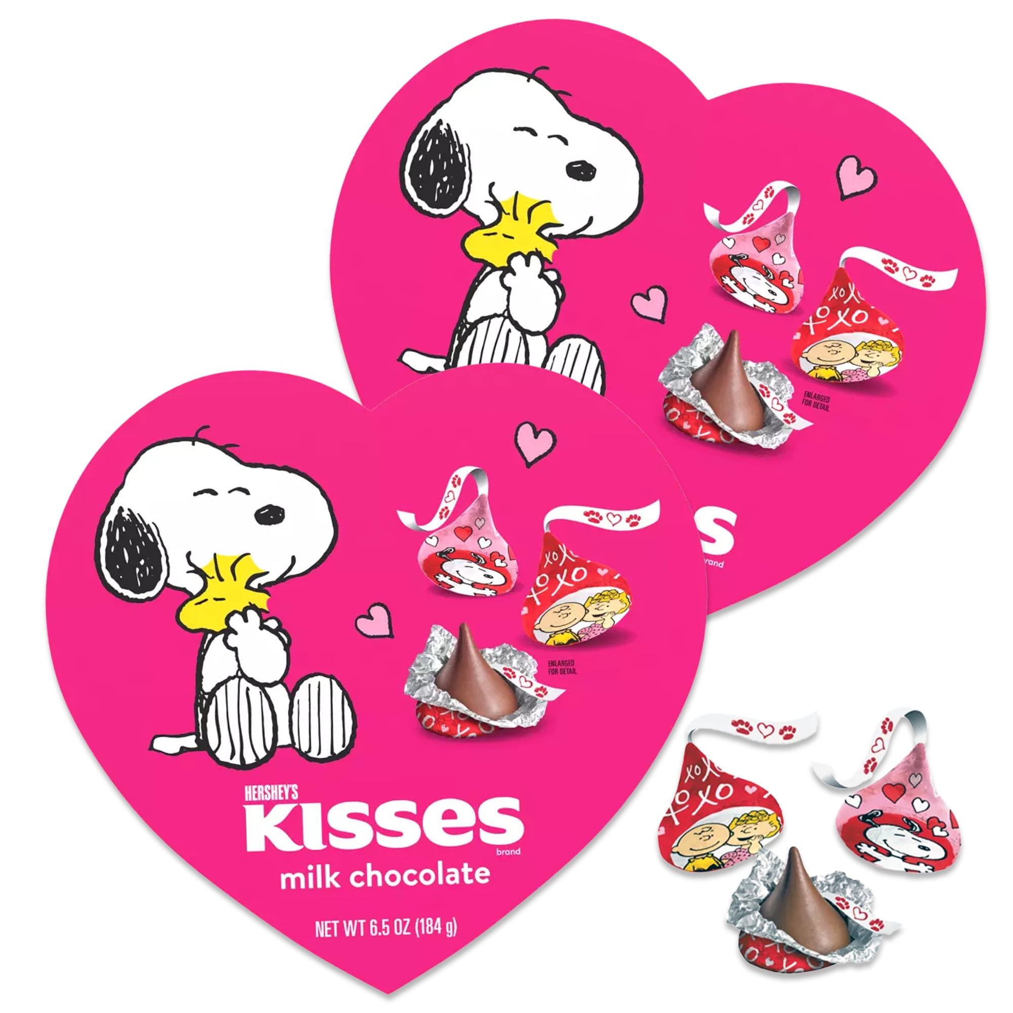 Snoopy Candy Hersheys Kisses Heart Shaped Box Chocolates 2 Pack ...