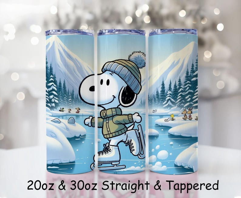 Snoopy Christmas Cartoon Tumbler Wrap PNG, Holiday 20oz Sublimation ...