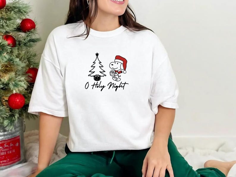 Snoopy Christmas Hoodie, Snoopy , O' Holy Night Snoopy, Snoopy ...