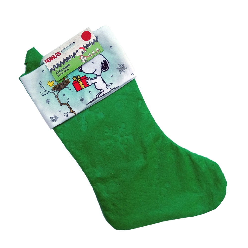 Snoopy Christmas Stocking Green Felt - Walmart.com