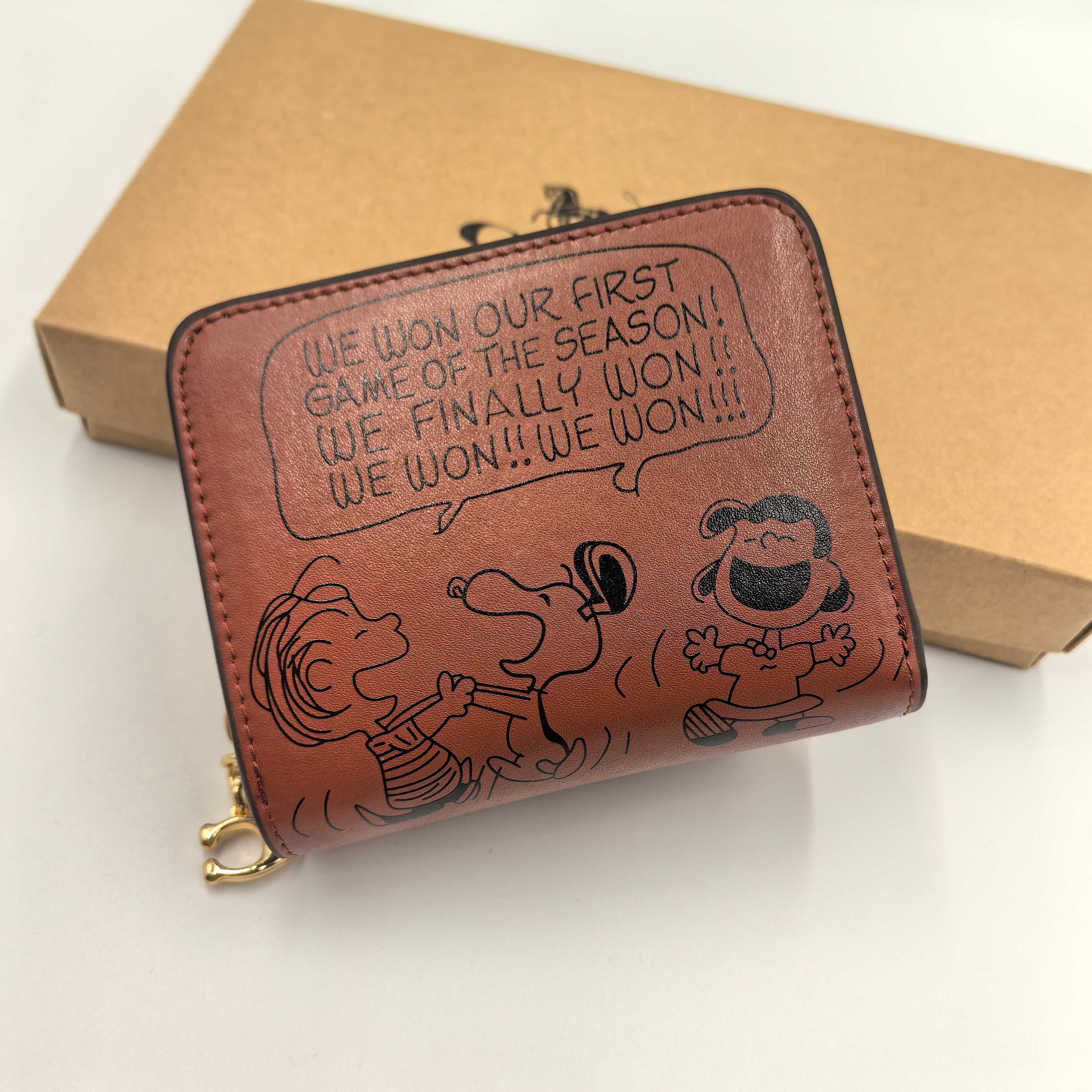 Snoopy Coach Graffiti Print Custom Graphic Medium Zip Around Wallet ...