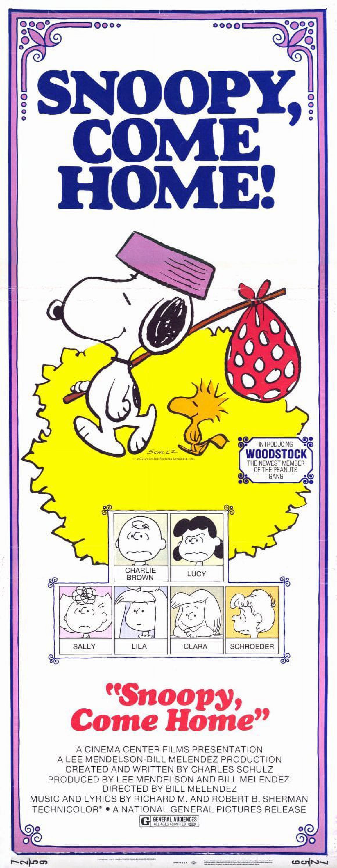 Snoopy Come Home POSTER (14x36) (1972) (Insert Style A) - Walmart.com
