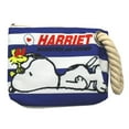 Snoopy Cosmetic Bag- Snoopy and Harriet Striped Bag - Rope Handle ...