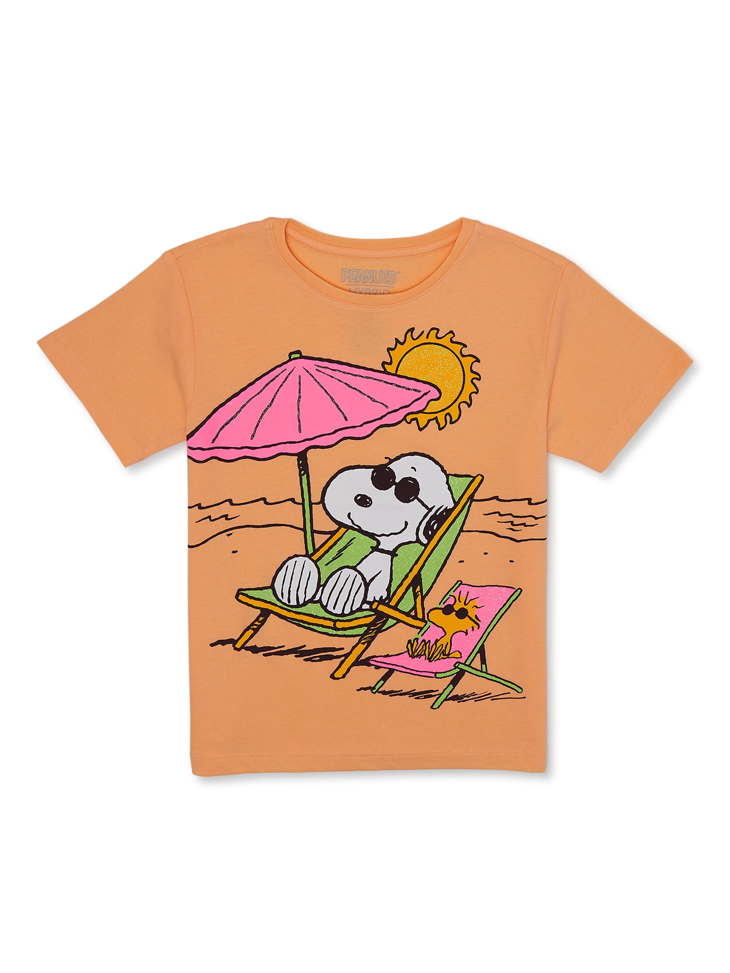 Peanuts Girls Snoopy Graphic Tee with Short Sleeves, Sizes XS-XL, Cute and Adorable - Walmart.com