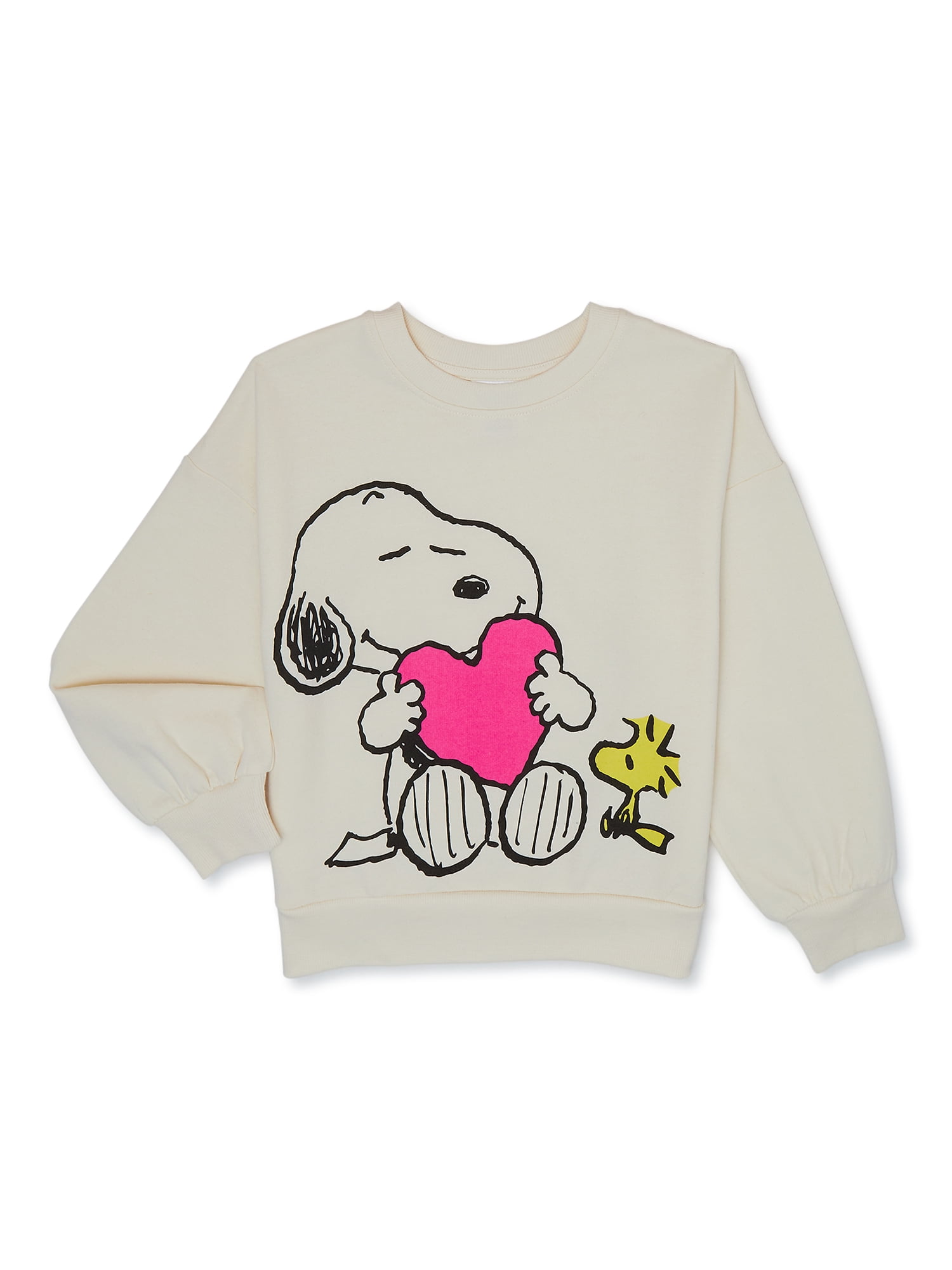 Snoopy Girls Long Sleeve Graphic Sweatshirt, Sizes XS-XL - Walmart.com