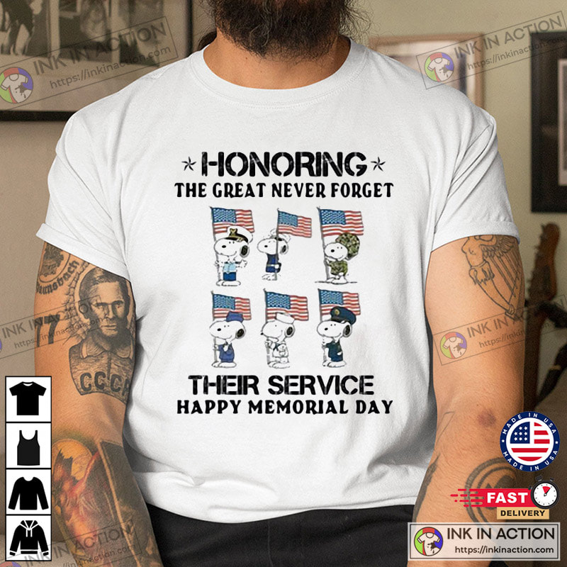Snoopy Honoring The Great Never Forget Their Service Happy Memorial Day ...