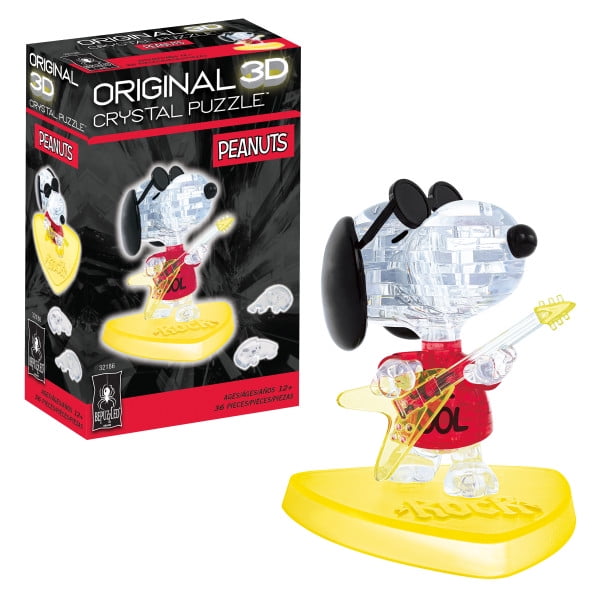 BePuzzled 3D Crystal Puzzle - Peanuts Snoopy Joe Cool: 36Pcs - Walmart.com