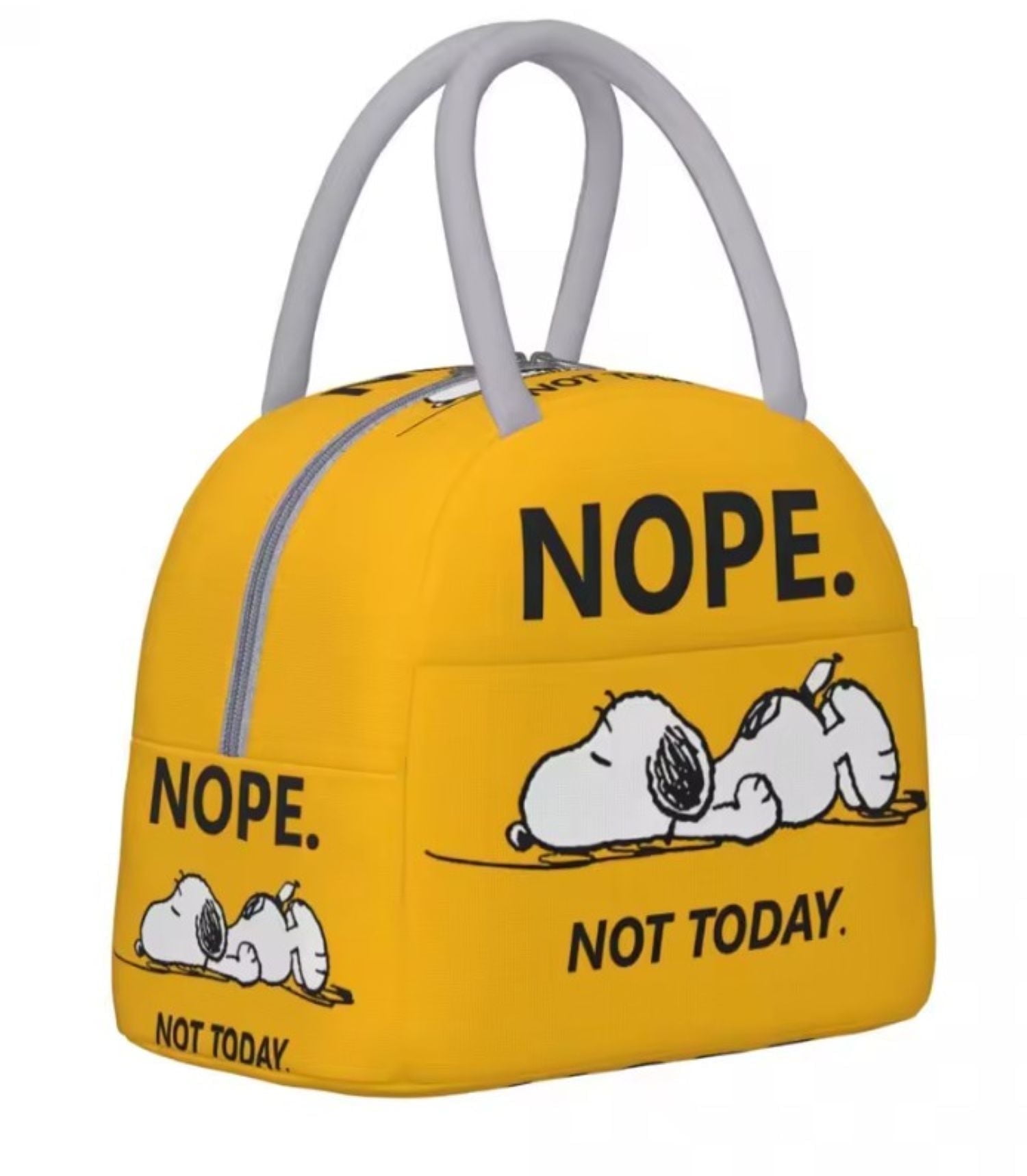 Snoopy Lunch Bag Tote Yellow Insulated Cooler Bag "NOPE. NOT TODAY.", 1 ...