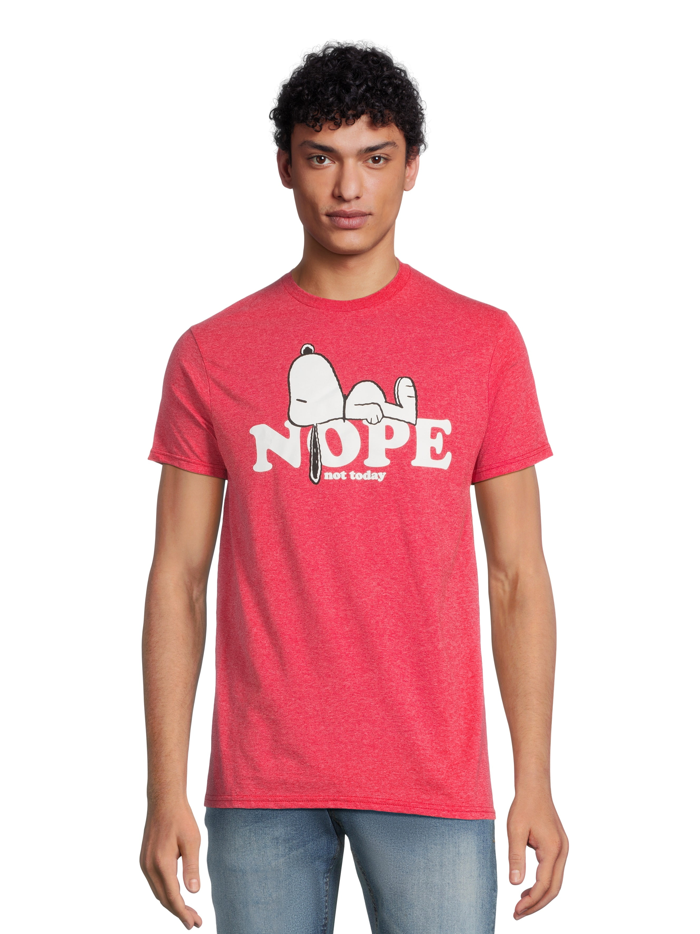 Peanuts Men's Snoopy Nope Graphic Tee, Sizes S-XXXL, Cotton Blend ...