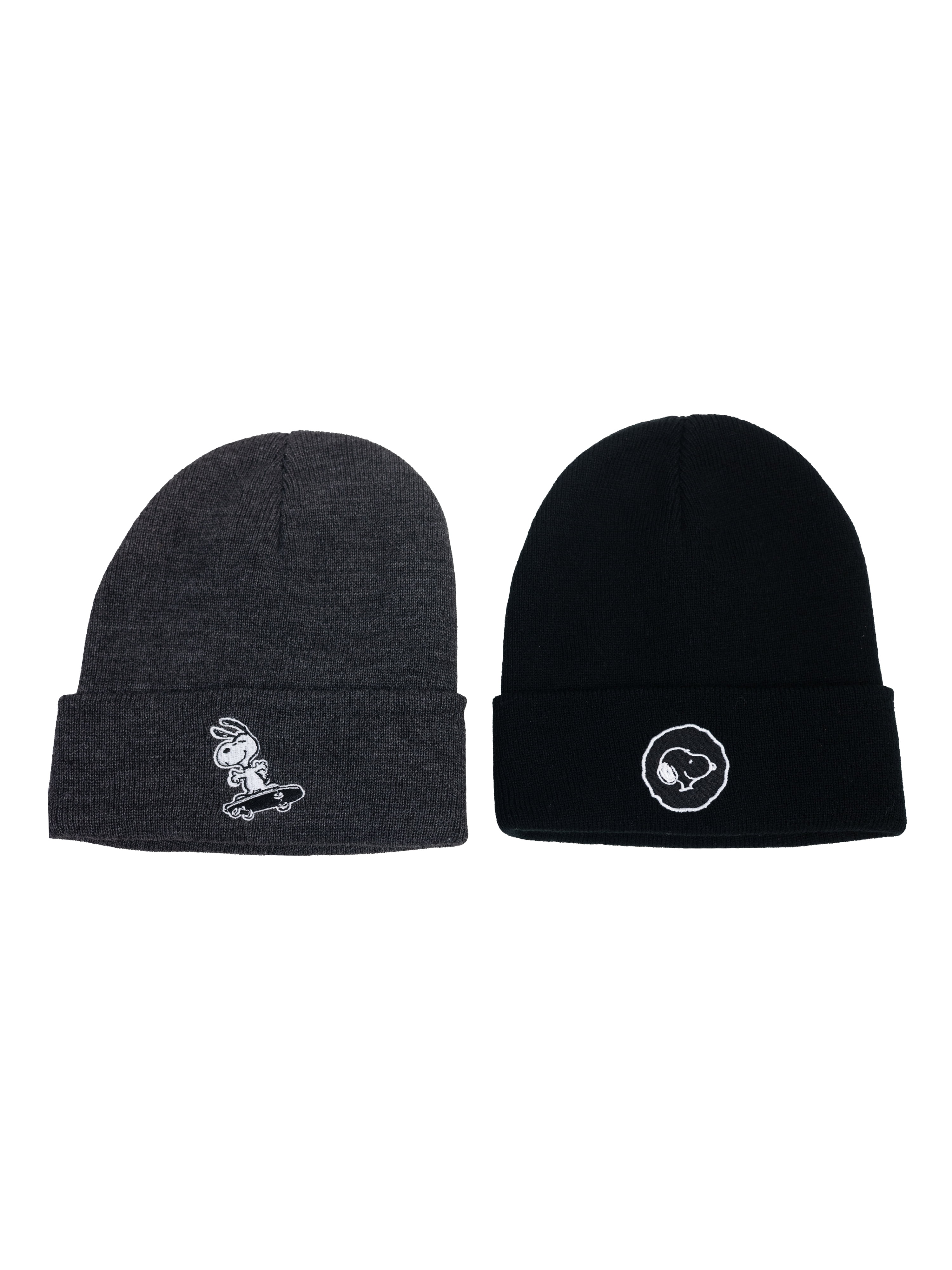 Snoopy Men's Licensed Beanie Style Hats, 2-Pack, One Size - Walmart.com