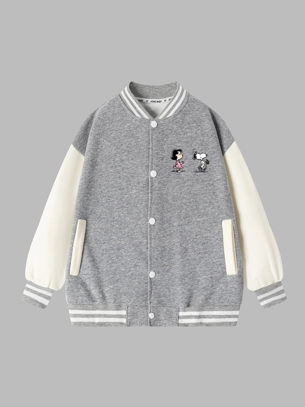 Snoopy Men's Varsity Jacket Baseball Bomber Jacket Slim Fit Button Down ...