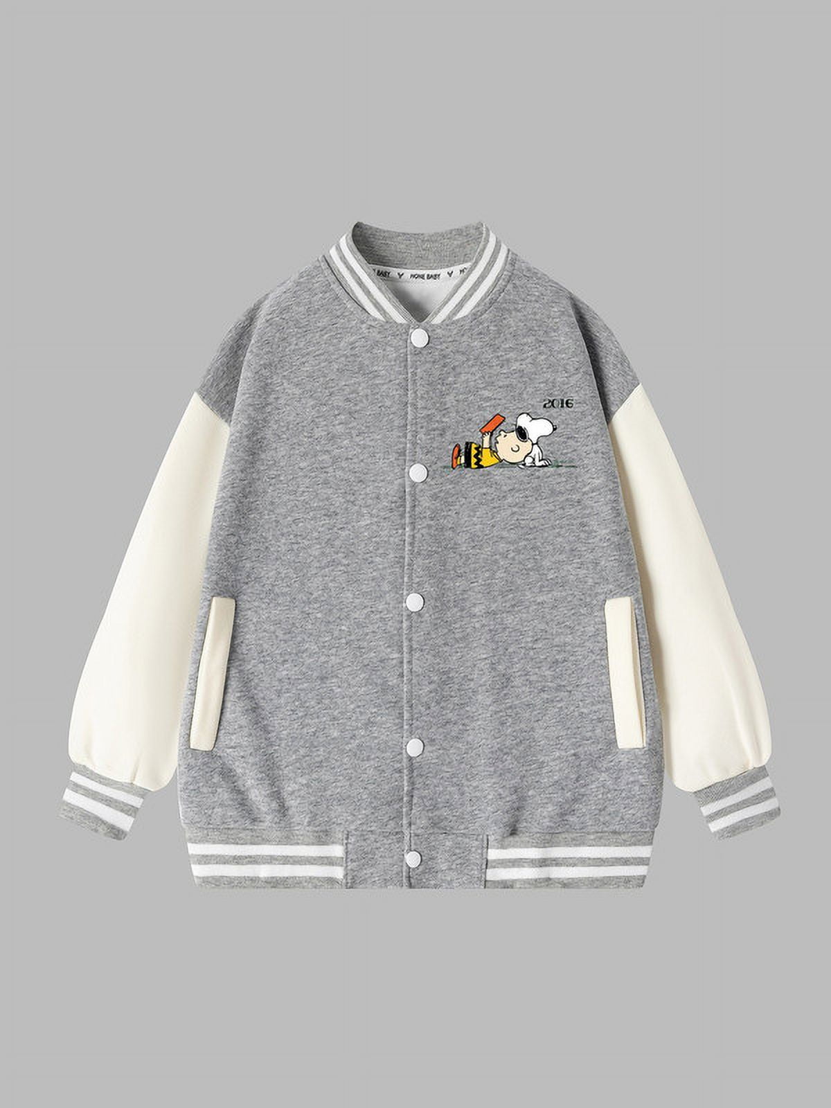 Snoopy Men's Varsity Jacket Baseball Bomber Jacket Slim Fit Button Down ...