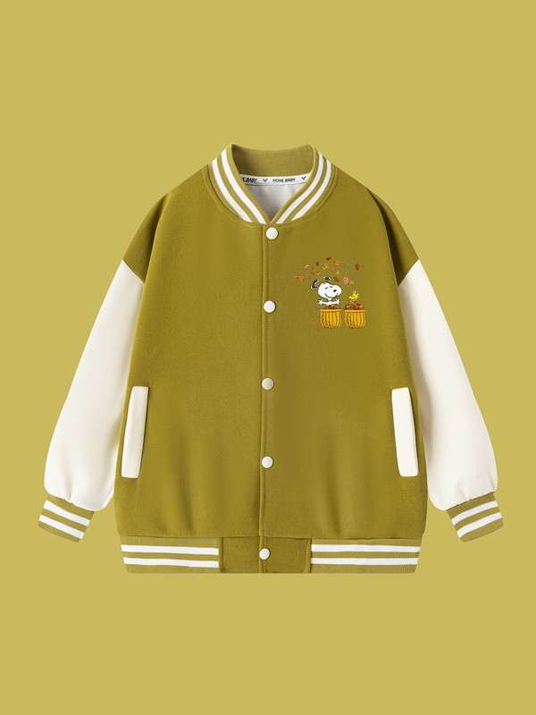 Snoopy Men's Varsity Jacket Baseball Bomber Jacket Slim Fit Button Down ...