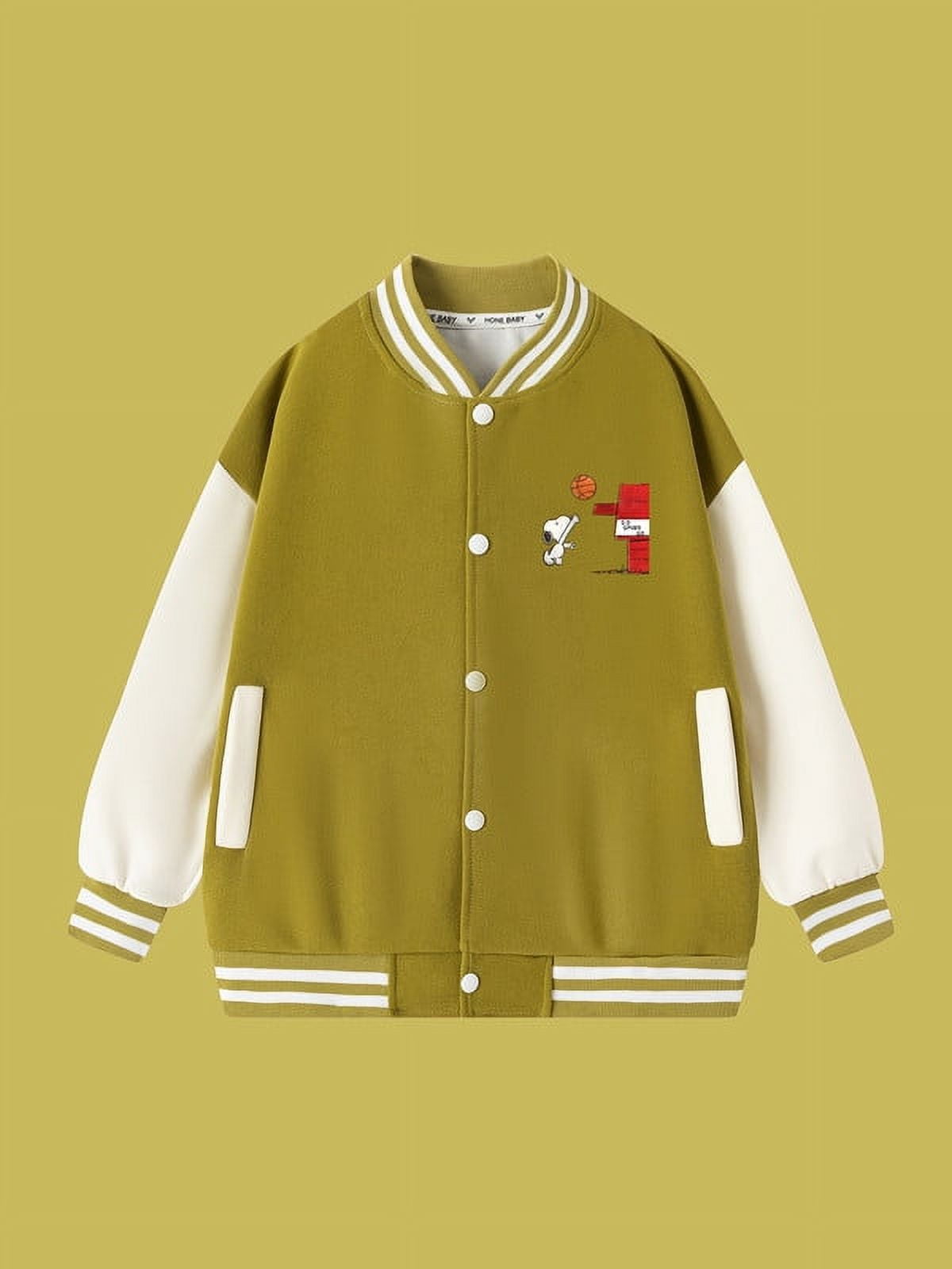 Snoopy Men's Varsity Jacket Baseball Bomber Jacket Slim Fit Button Down ...
