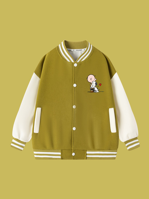Snoopy Men's Varsity Jacket Baseball Bomber Jacket Slim Fit Button Down ...