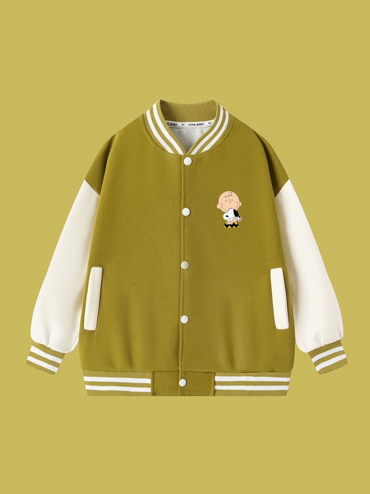 Snoopy Men's Varsity Jacket Baseball Bomber Jacket Slim Fit Button Down ...