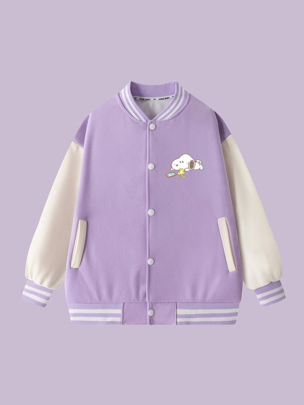 Snoopy Men's Varsity Jacket Baseball Bomber Jacket Slim Fit Button Down ...