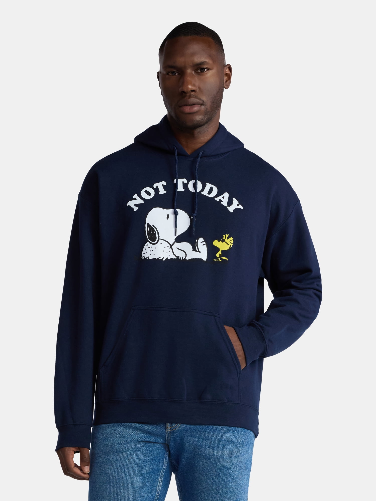 Peanuts Snoopy Not Today Men's Graphic Hoodie, Long Sleeve, Sizes S-3XL ...