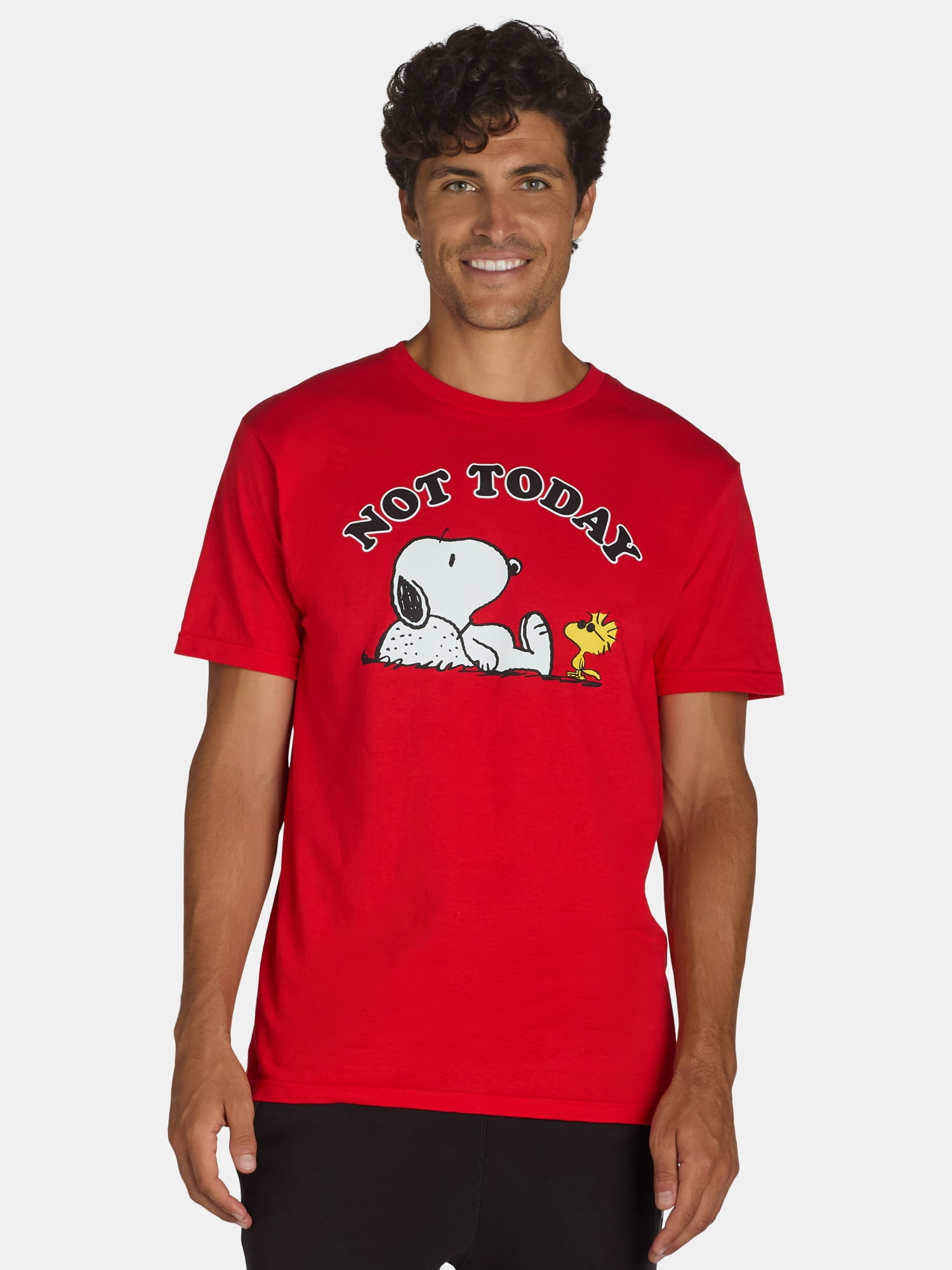 Snoopy Men's & Big Men's Not Today Graphic Tee with Short Sleeves ...