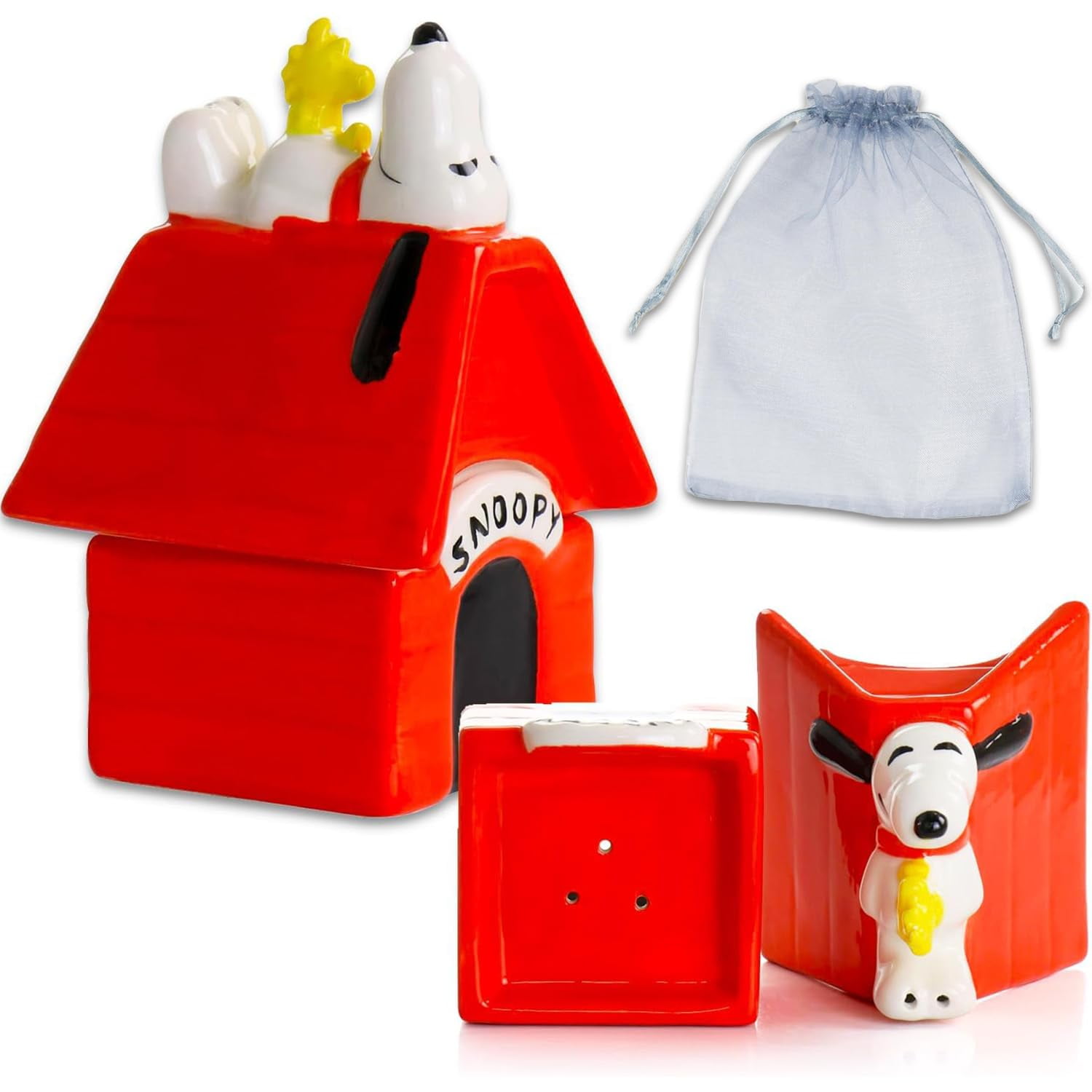 Snoopy Salt and Pepper Shakers Set - Bundle of 5.6" Snoopy and ...
