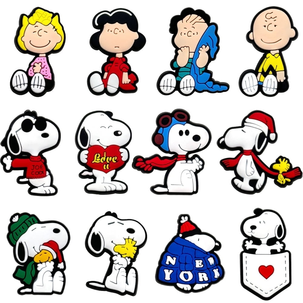 Snoopy Shoe Charms - 12pcs Cute Cartoon Clog Decorations: Soft PVC DIY ...