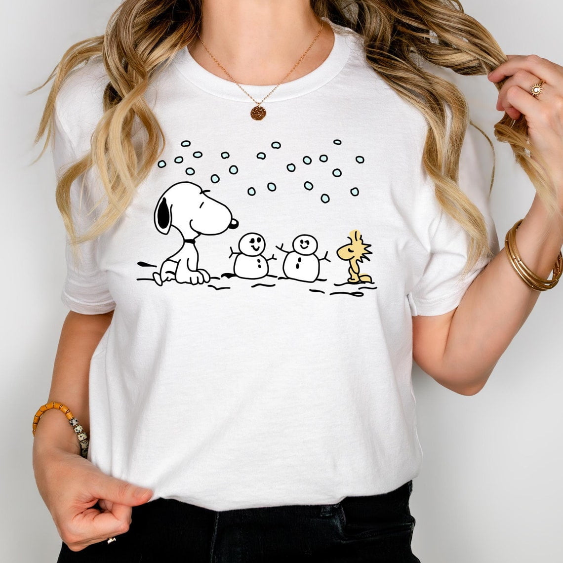 Snoopy Snowman Shirt, Snoopy Winter Shirt, Snoopy and Woodstock Shirt, Cute Carton Shirts ...
