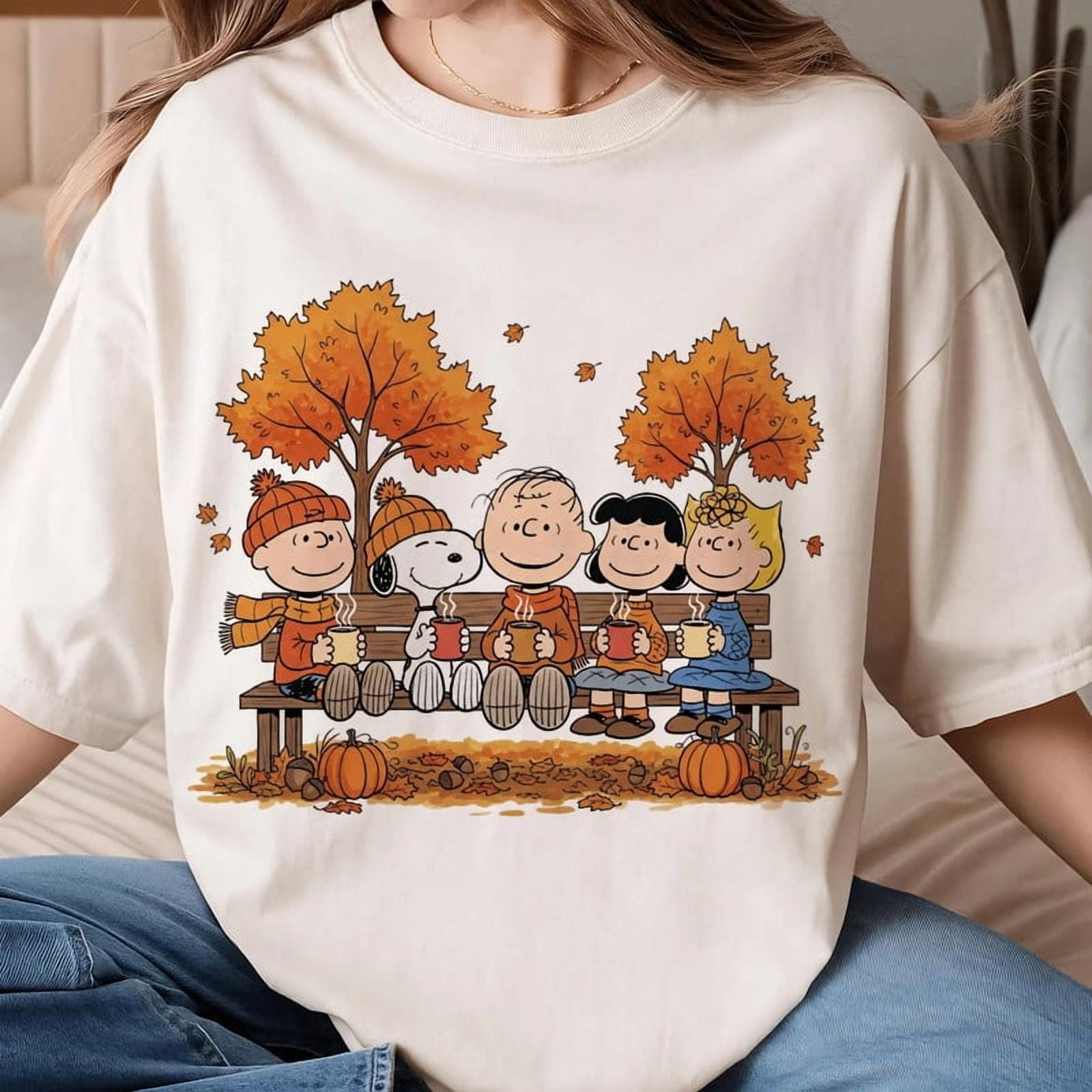 Snoopy Thanksgiving Shirt | Cute Cartoon Dog and Friends Tee | Cozy ...