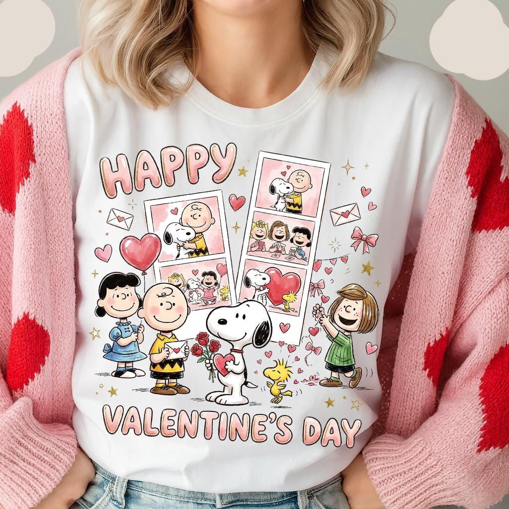 Snoopy Valentine sweatshirt, Retro Peanuts Love Clipart, Happy ...