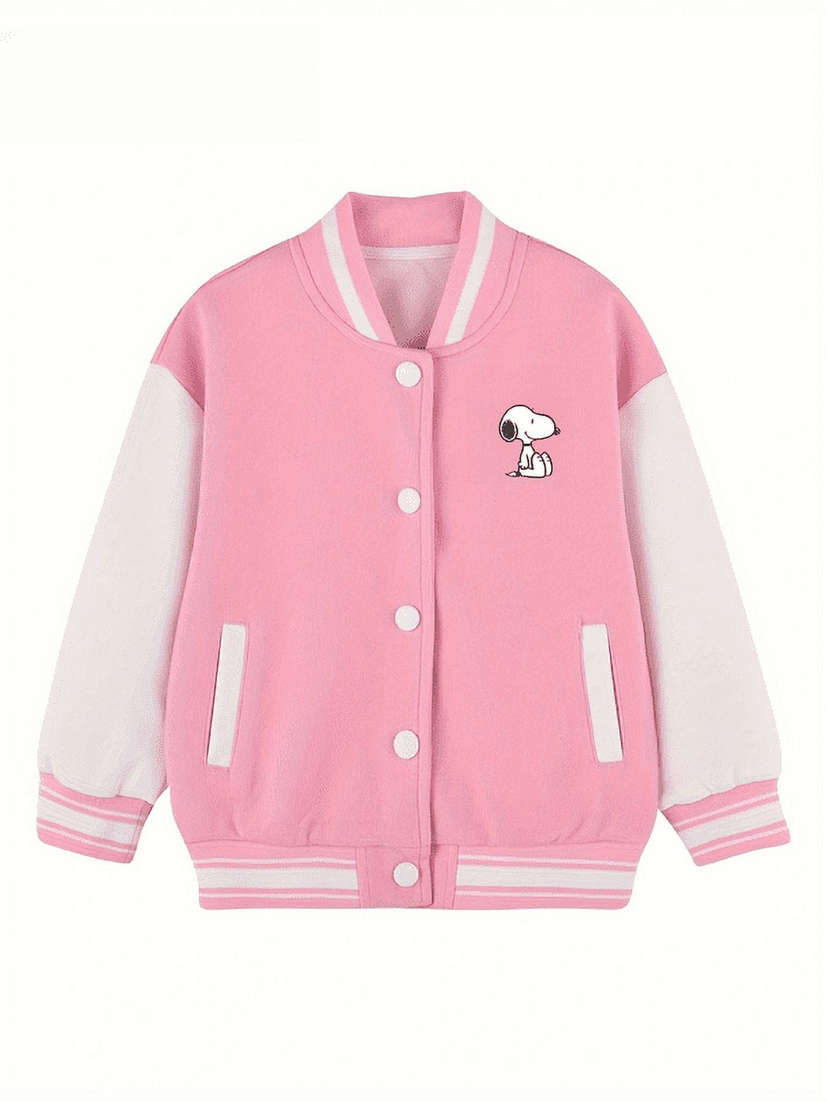 Snoopy Women's Men's Varsity Baseball Jacket Casual Letterman Bomber ...