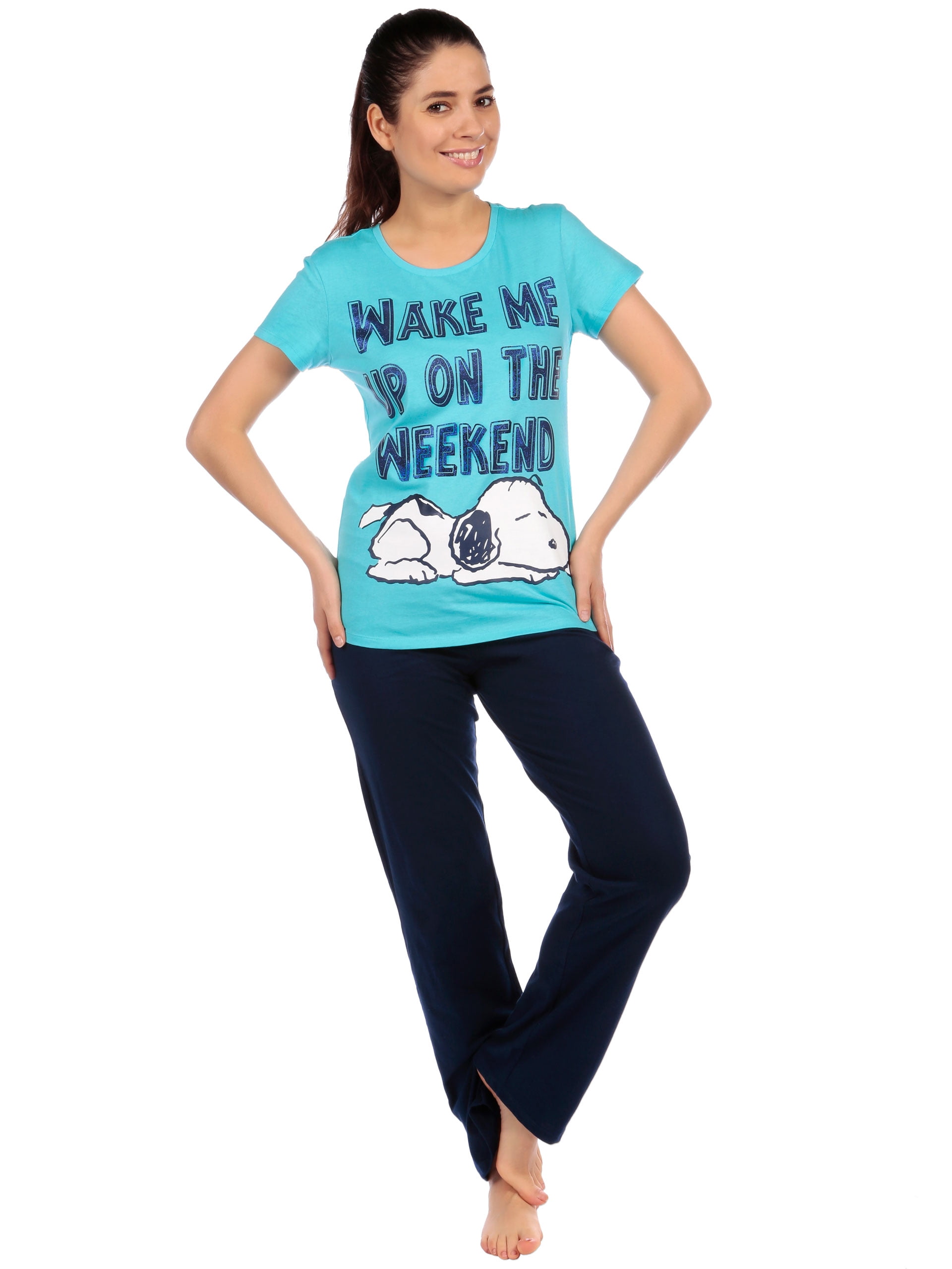 Snoopy Womens Pajamas Blues Sizes S-XXL - Walmart.com